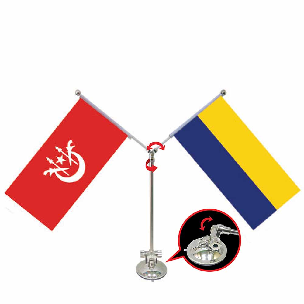Table Flag Stand-Double ( Y Shape & Adjustable Lightweight Suction Base ...