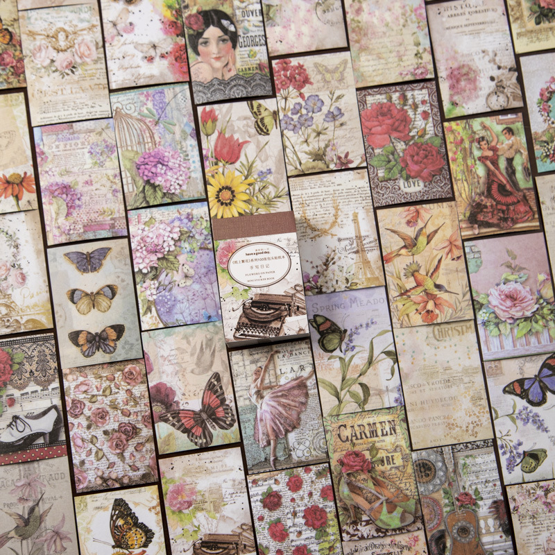 HaveAGoodDay Aesthetic Vintage Retro Butterfly and Flower Sticker Pack ...