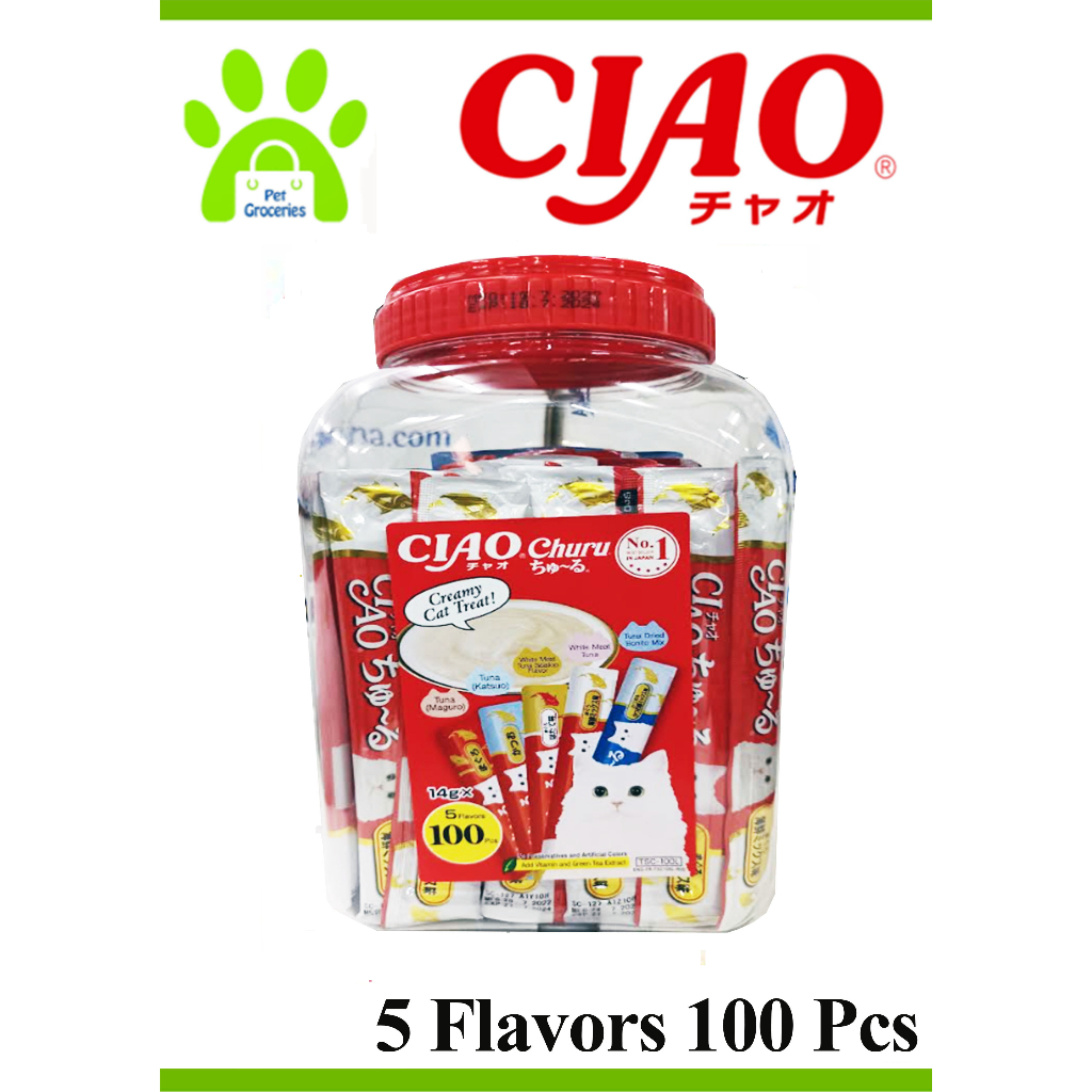 Ciao Churu Creamy Stick Tuna Series 5 Flavors x 100Pcs | Shopee Malaysia