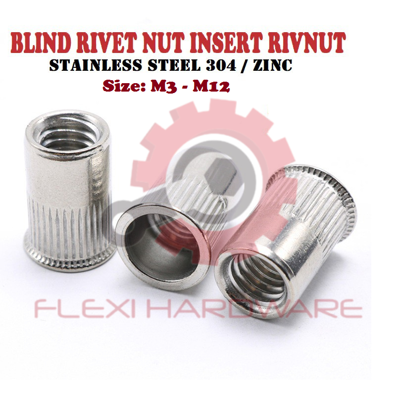 M4 - M12 Metric Threaded Blind Rivet Nut Insert M3 M4 M5 M6 M8 M10 M12 ...