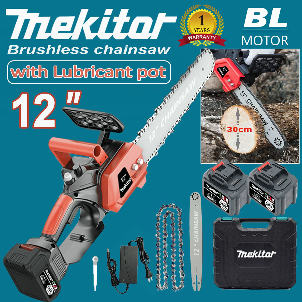 Mekitor chainsaw bateri mini chainsaw cordless chain saw 12 inch / 8 ...