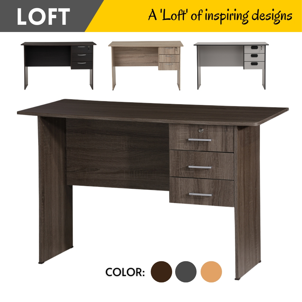 FD168 ECO 3 Feet & 4 Feet Wooden Office Table with 3 drawers | Shopee ...