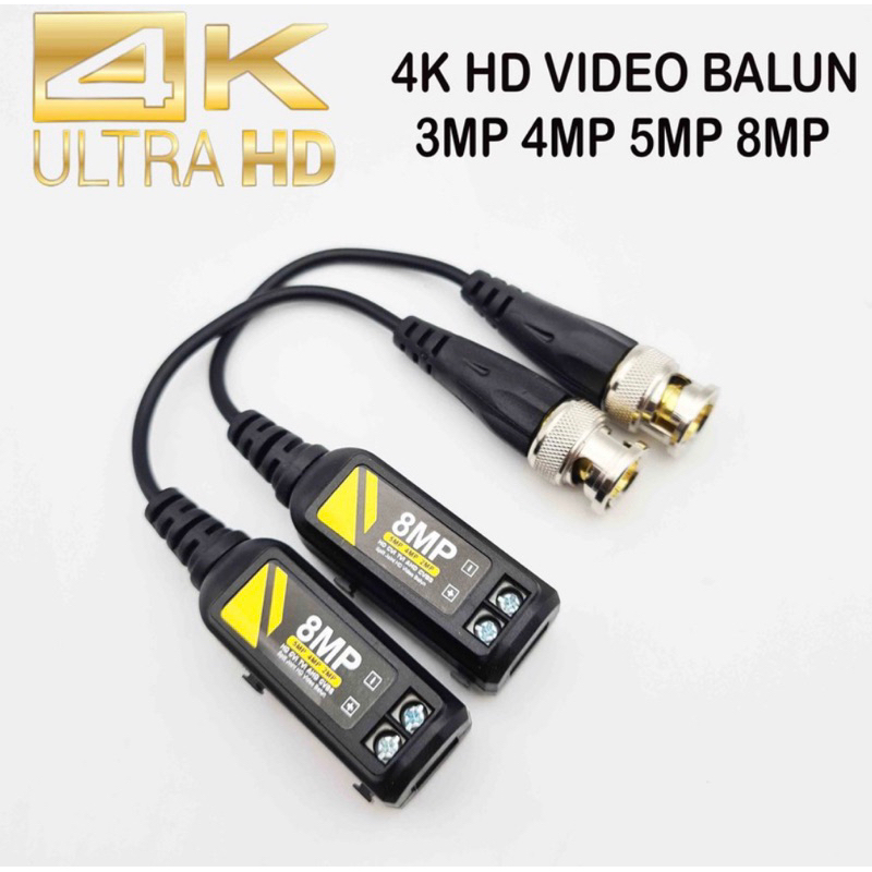 Video Balun 8MP CCTV Passive HDCVI AHD TVI Transceiver Single Channel 1 ...