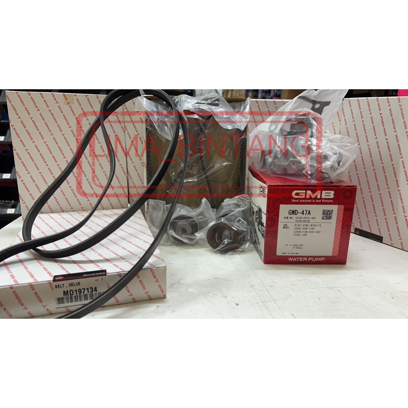 (100.000K)Timing Combo Kit Set+Fan Belt GMB Water Pump for Proton Wira ...