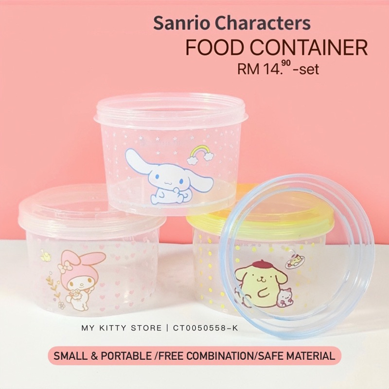 Miniso Shanghai X Sanrio Characters Food Container Set of 3-Pieces PP ...
