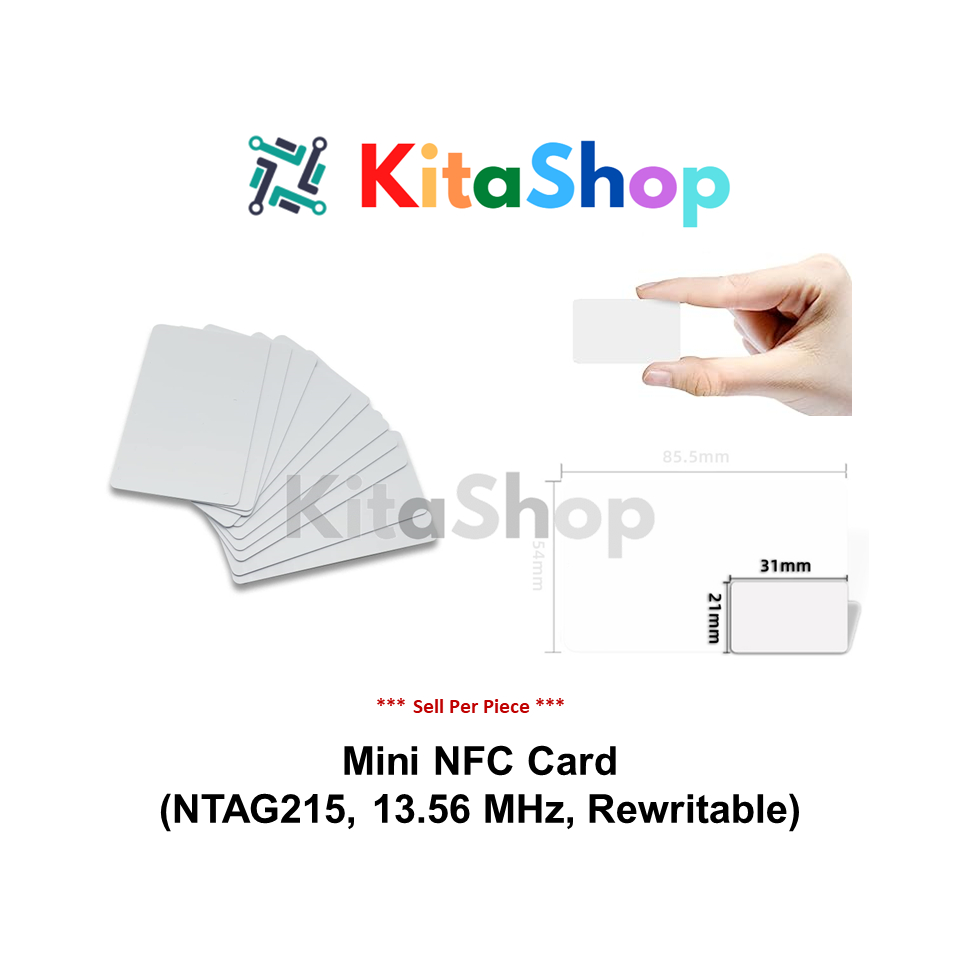 Mini NFC Card (NTAG215, 13.56 MHz, Rewritable) | Shopee Malaysia
