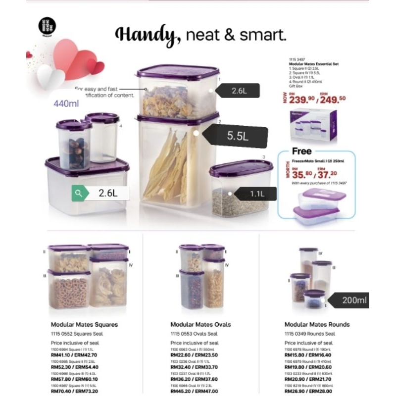 Modular mates Tupperware All size | Shopee Malaysia