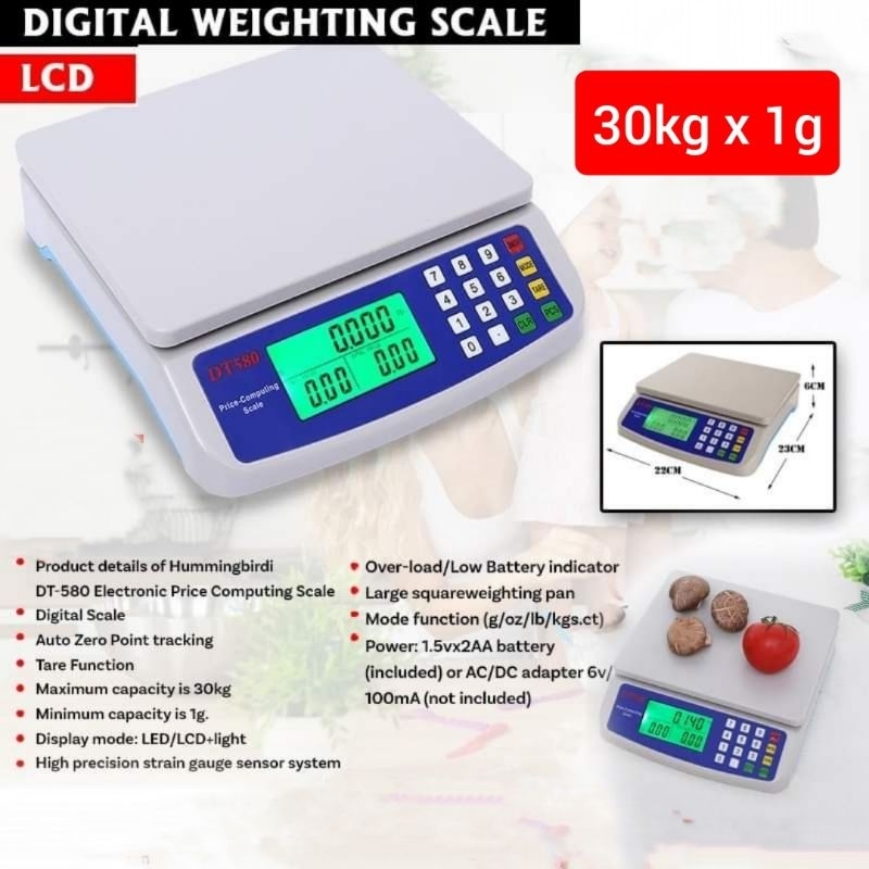 30kg /15kg TIMBANG mini Digital Price Computing Scale Kitchen Weighing ...