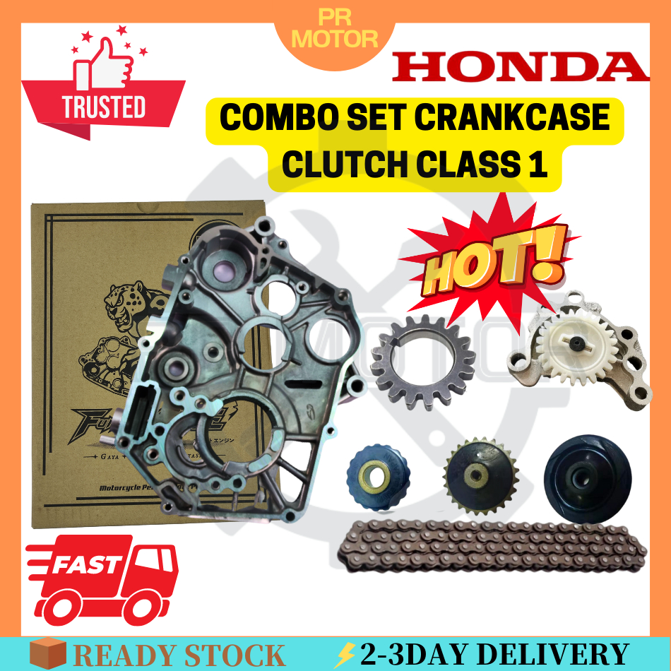 EX5 CLASS 1 CRANKCASE RH COMPLETE SET KULIT ENJIN BELAH CLUTCH COMBO SET CRANKCASE CLASS1 ENJIN ...
