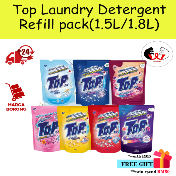 TOP LIQUID LAUNDRY DETERGENT REFILL PACK (1.5kg/1.8kg) | Shopee Malaysia