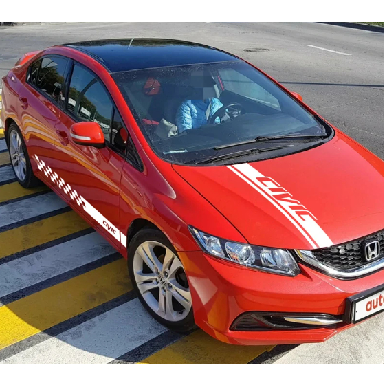 Car Door Side Skirt Sticker For Honda Civic TypeR Hatchback Sedan Auto ...