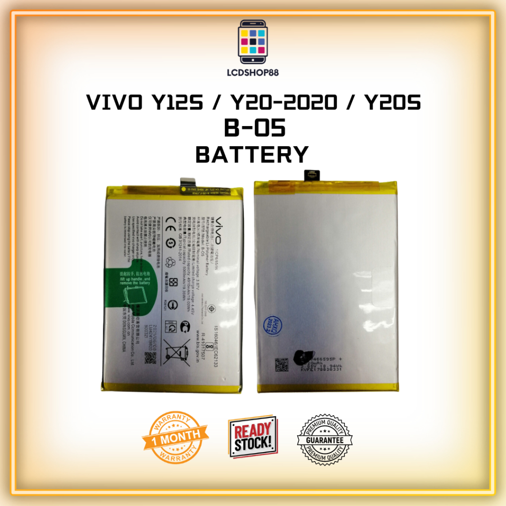 LCDSHOP88 VIVO BATTERY Y12S BATTERY Y20 2022 BATTERY Y20S BATTERY VIVO ...