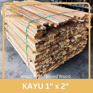 1" x 2" [3 & 4FT] Kayu Keras / Kayu DIY / Solid Wood Timber / Mixed ...