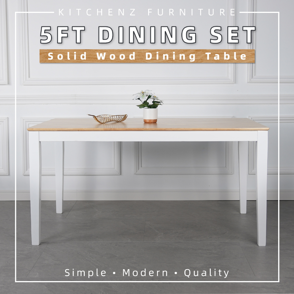 KitchenZ Sabah Lala Modern Dining Table Set Solid Wood Dining Table ...
