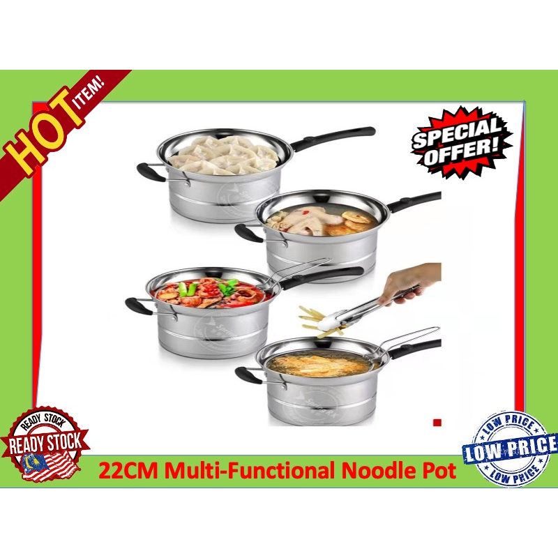Korean Multi Cooker Cooking Pot Pan Deep Fry Fryer Steam Stew Pot Pan ...