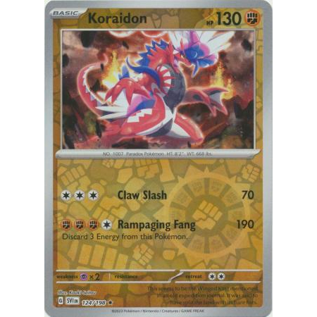 Koraidon - Reverse Holo - 124/198 - SV1 SV01 - Pokemon Scarlet & Violet ...