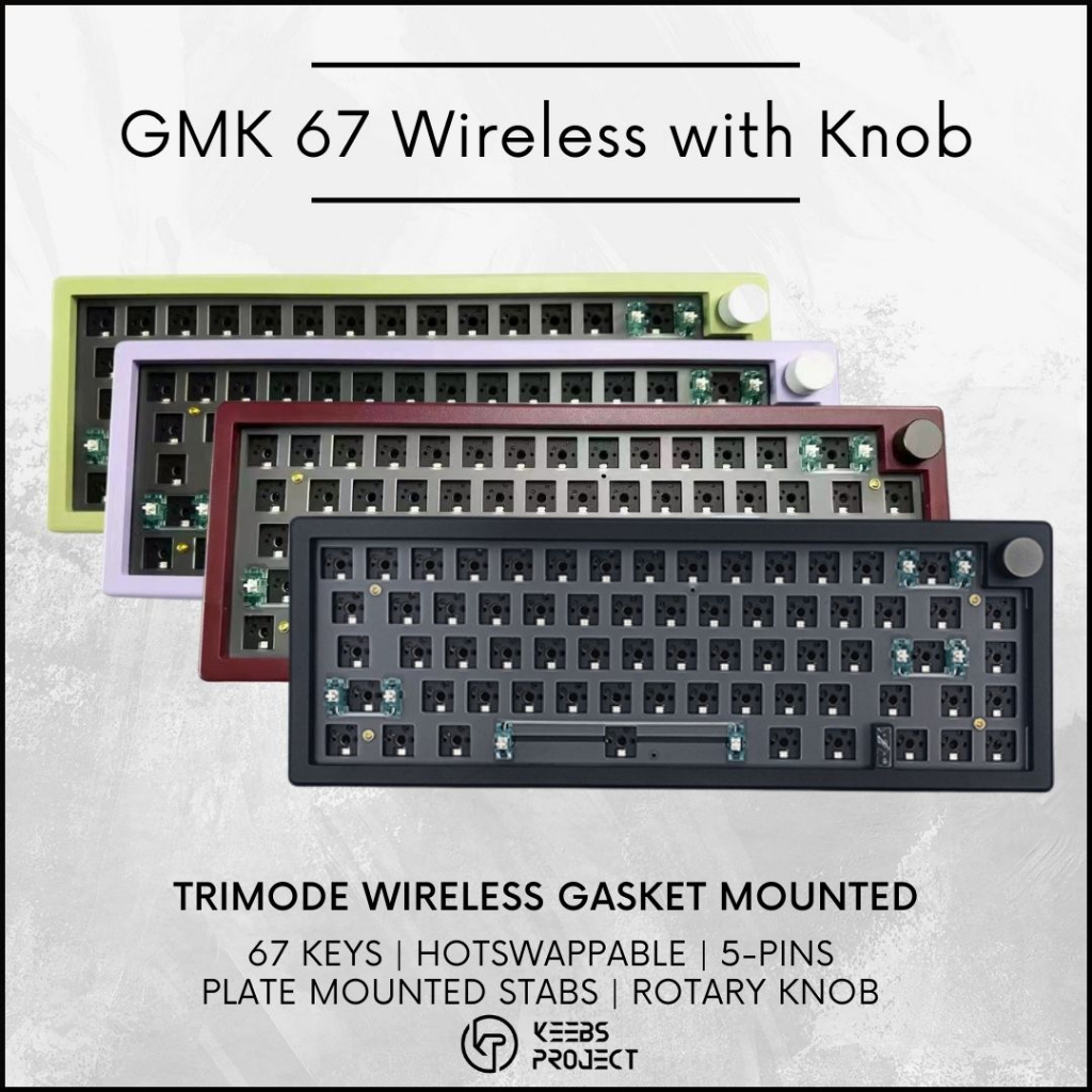[Ready Stock] GMK67 Wireless Trimode Gasket Mounted Mechanical Keyboard GMK 67 Poron Gasket ...