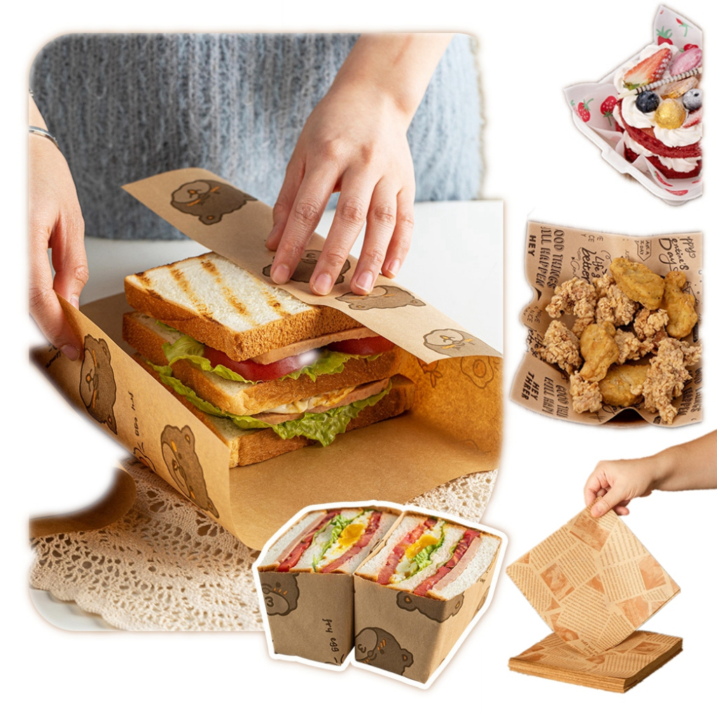 100pcs 18*18cm Square Wax Paper Fried Food Grease Paper Oil Proof ...