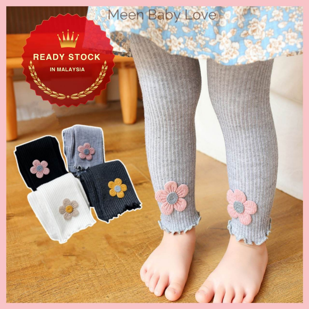 0-4Y Baby Girls Cotton Pant Knitted Leggings Flower Legging Casual ...