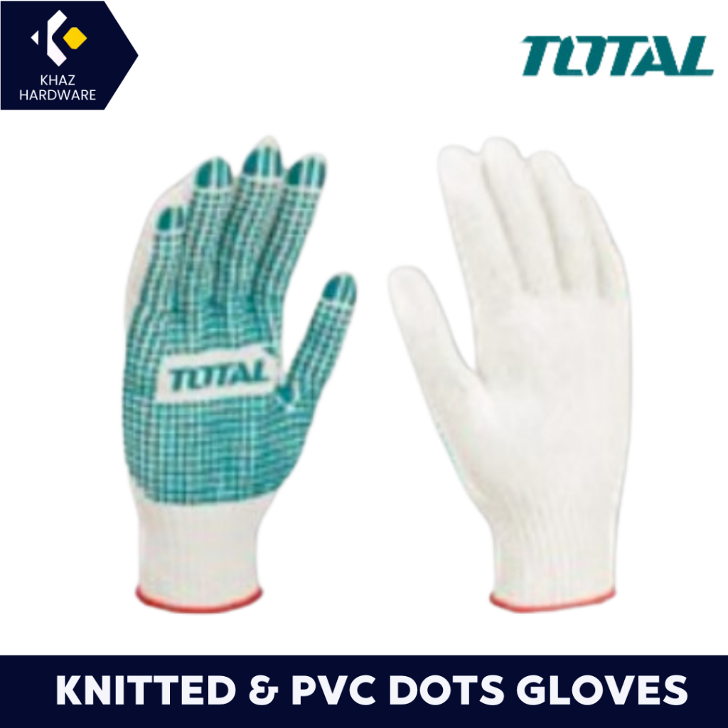 TOTAL Knitted & PVC DOTS GLOVES(TSP11102) | Shopee Malaysia