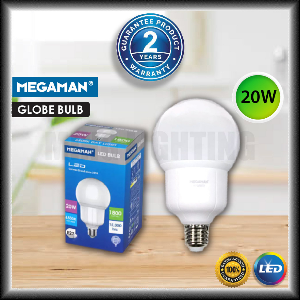 LED 20W Globe Bulb Megaman G95 E27 Screw Bulbs Mentol Ceiling Lights ...