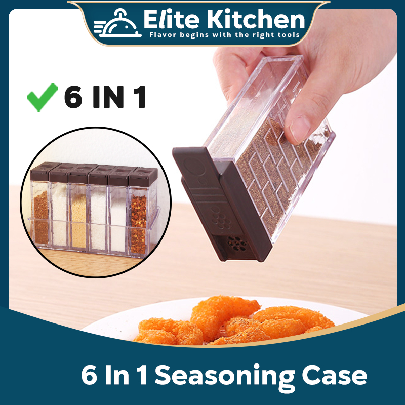 Elite Kitchen - 6 in 1 Spice Jar Seasoning Jar Spice Bottle Set ...