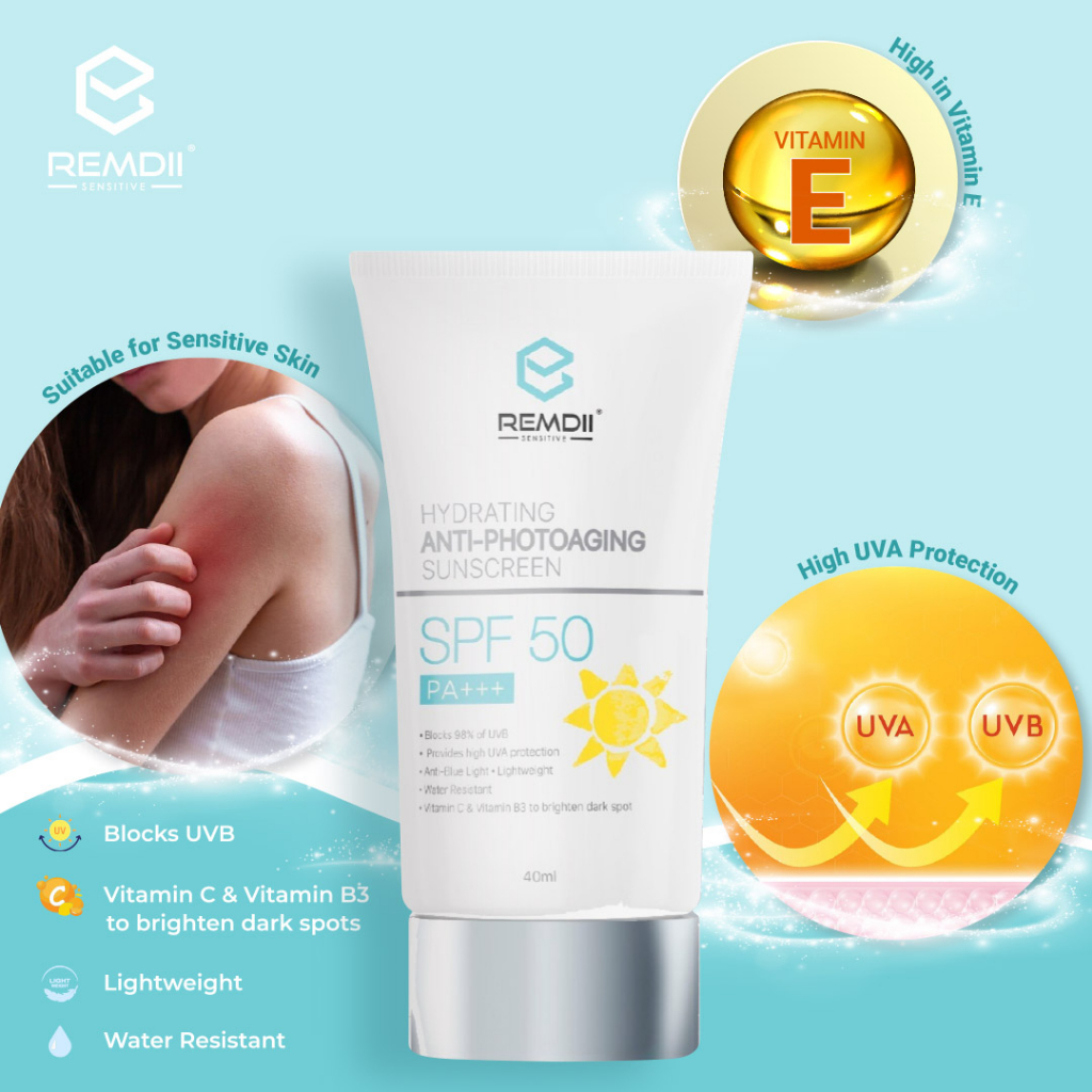 Remdii Hydrating Anti-Photoaging Sunscreen SPF50 Pa+++ 40mL (Exp: July ...