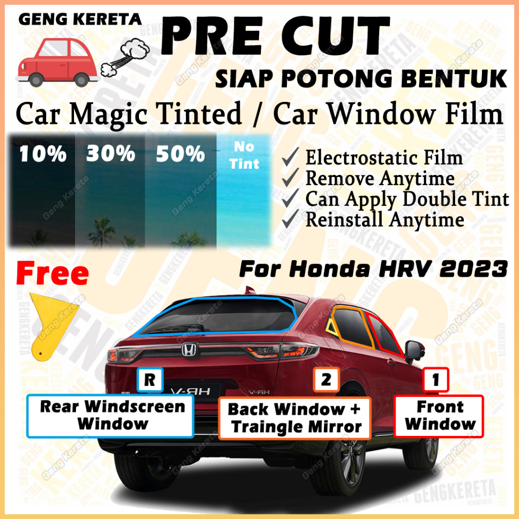 For Honda HRV 2023 Magic Tint Car Window Glass Solar Film Pre Cut ...