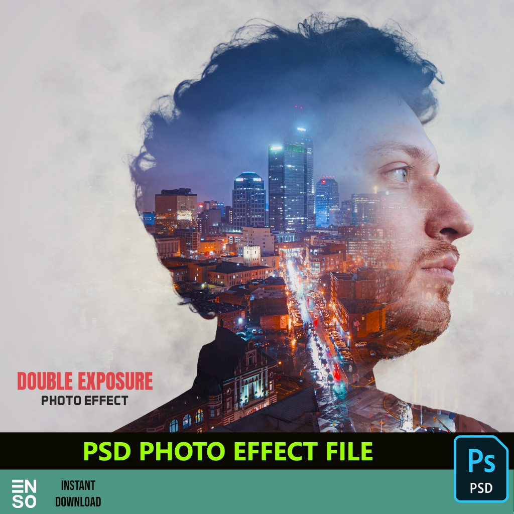 PSD Photo Effect Editable PSD File | Double Exposure Photo Effect ...