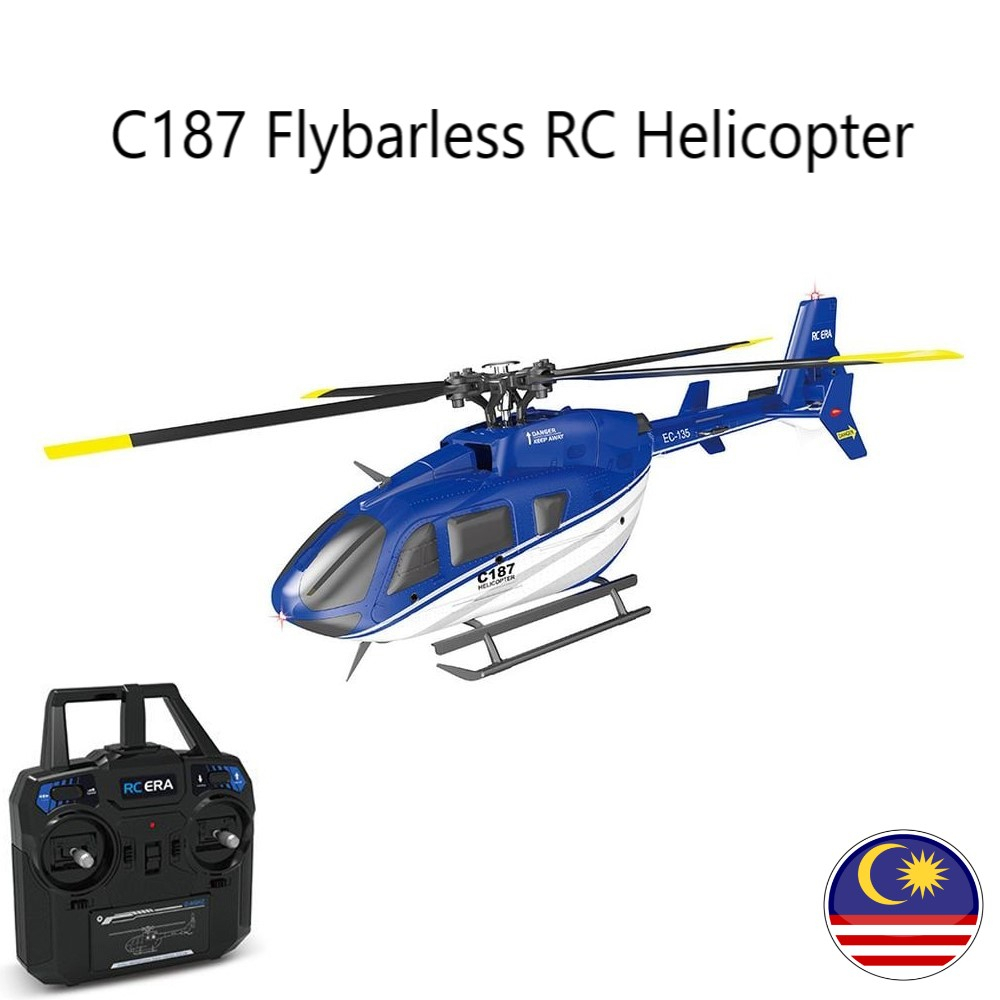 C187 4CH RC Helicopter EC-135 Scale 6-Axis Gyro Electric Flybarless Remote Control Helicopter ...