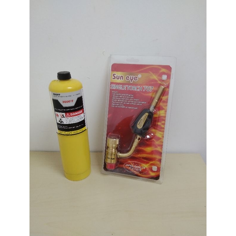 Promo 2 in 1 Mapp gas + single torch 707 brazing soldering welding ...