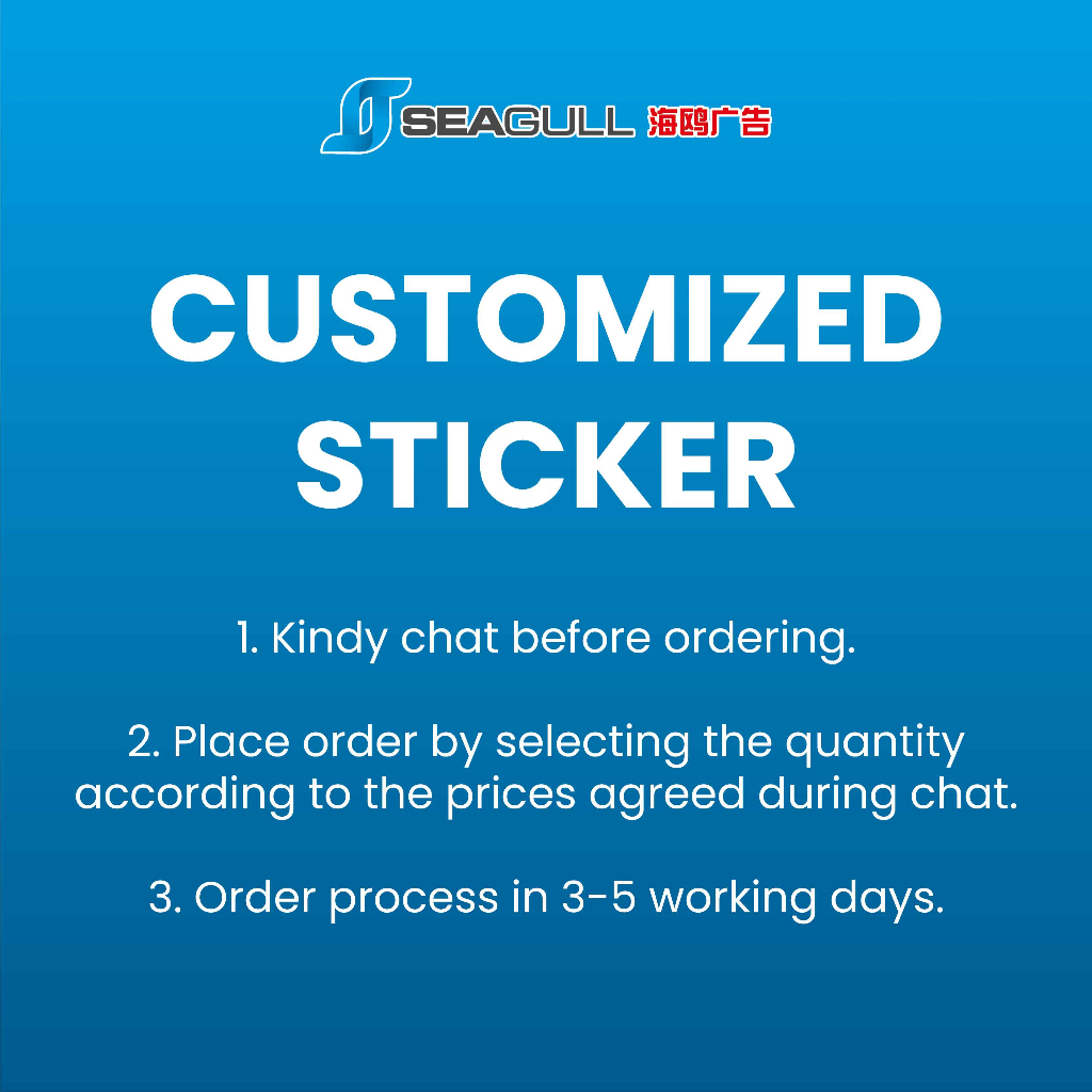 Pelekat Buatan Reka Bentuk Sendiri Customized Sticker Customize Custom ...