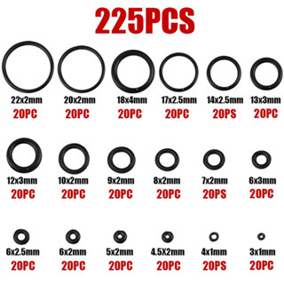 FJONE 225Pcs O-ring Rubber Gaskets Seal Ring Set Nitrile Rubber High ...