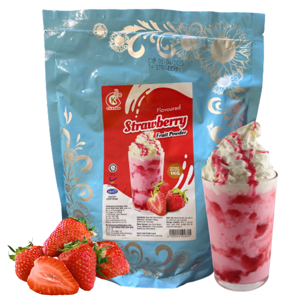 G&K 1KG Strawberry/Strawberi Susu Powder(Halal) Serbuk Ice Blended ...