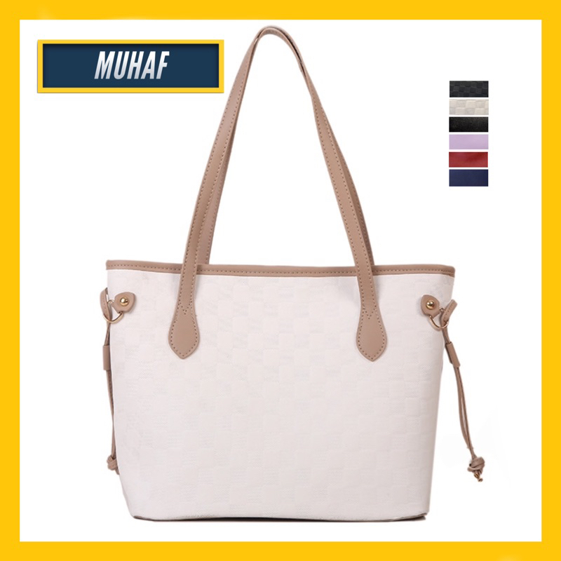 Muhaf Original hight quality Tote Bag Pu Leather Besar Women Student ...