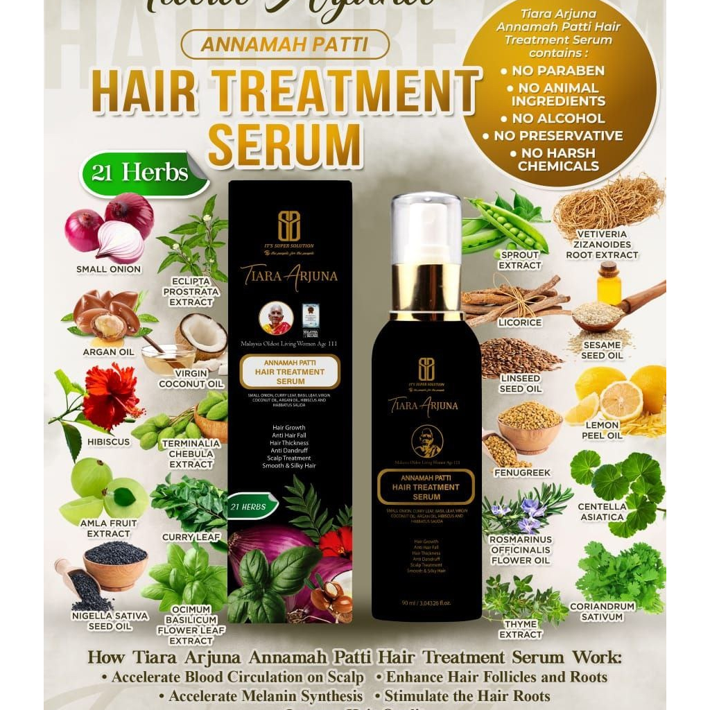 HAIR SERUM 90ML TIARA ARJUNA FOR SILKY HAIR | Shopee Malaysia