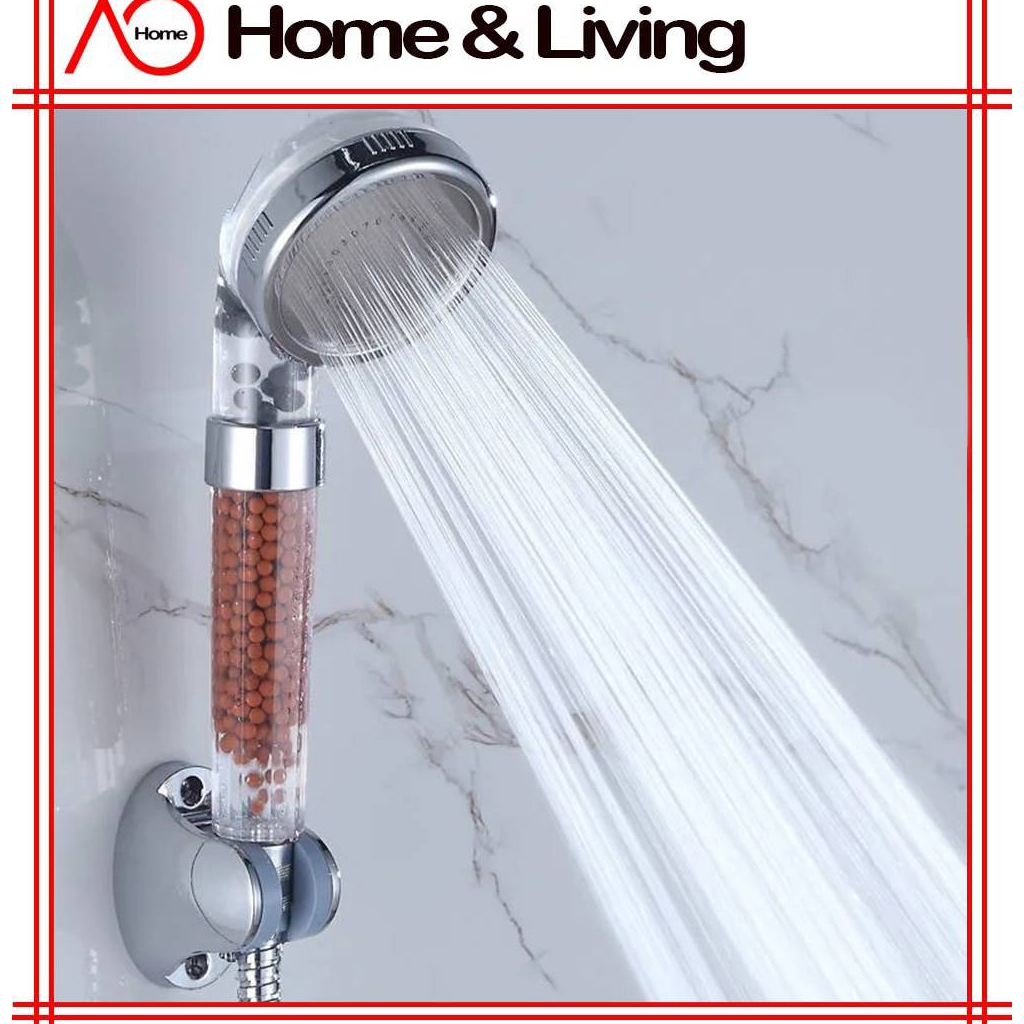 AO Home Pressure Healthy Shower Head Bathroom Water Filter Ion Ball Spa ...