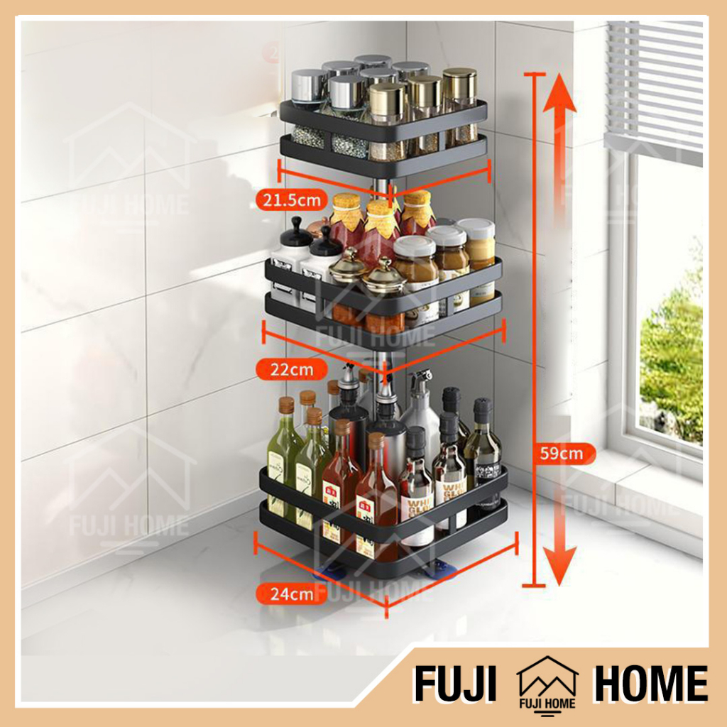 🏠READY STOCK🏠Kitchen Spice Rack Rak Rempah 1/2/3 Tiers Seasoning Rack ...