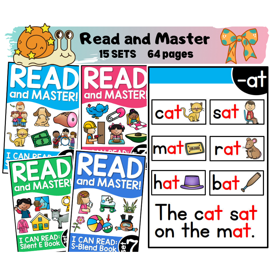 A231 - [PDF] Read and Master 自然拼读卡片书 64 pages - phonics word family ...