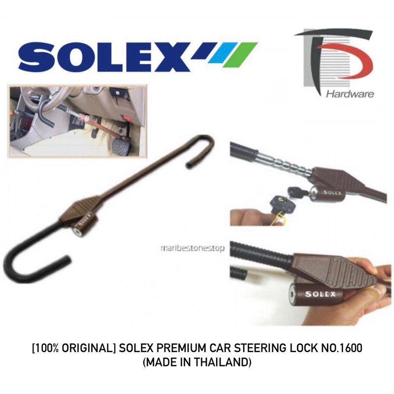 [100% ORIGINAL] SOLEX PREMIUM CAR STEERING LOCK NO.1600 (MADE IN ...