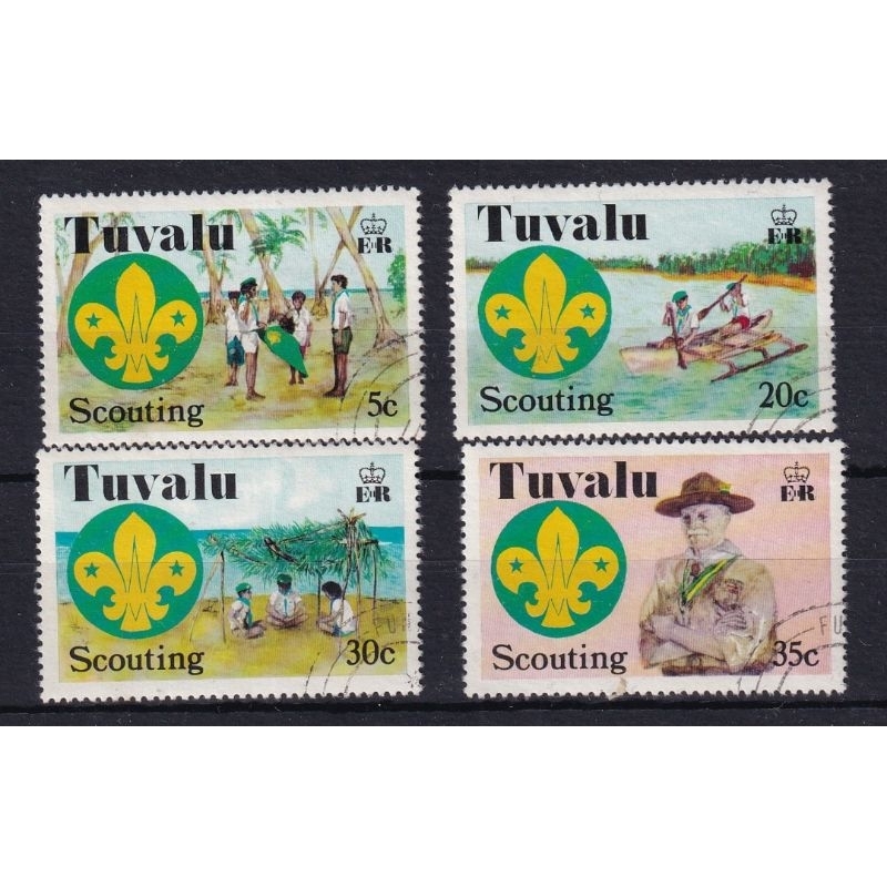 S023 Tuvalu 1977 50th Anniversary of Scouting in the Central Pacific 4v ...