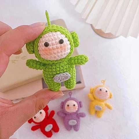 Handmade diy Teletubbies crochet doll wool knitting material bag网红手工diy ...