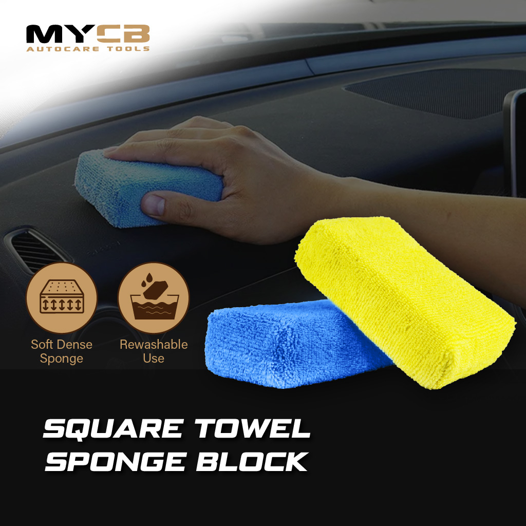 MYCB Square Towel Block Microfiber Sponge Block For Car Waxing and ...