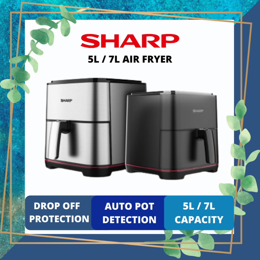 Sharp Digital Air Fryer【 KFAF50M-ST / KFAF50M-BK (5L) 】【 KFAF70M-ST ...
