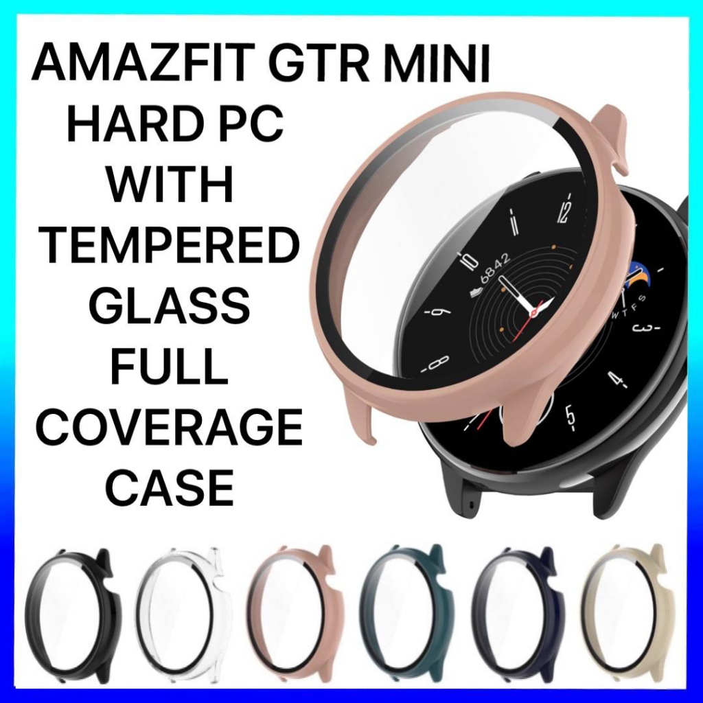 Amazfit GTR Mini Hard PC With Tempered Glass Full Coverage Protector ...