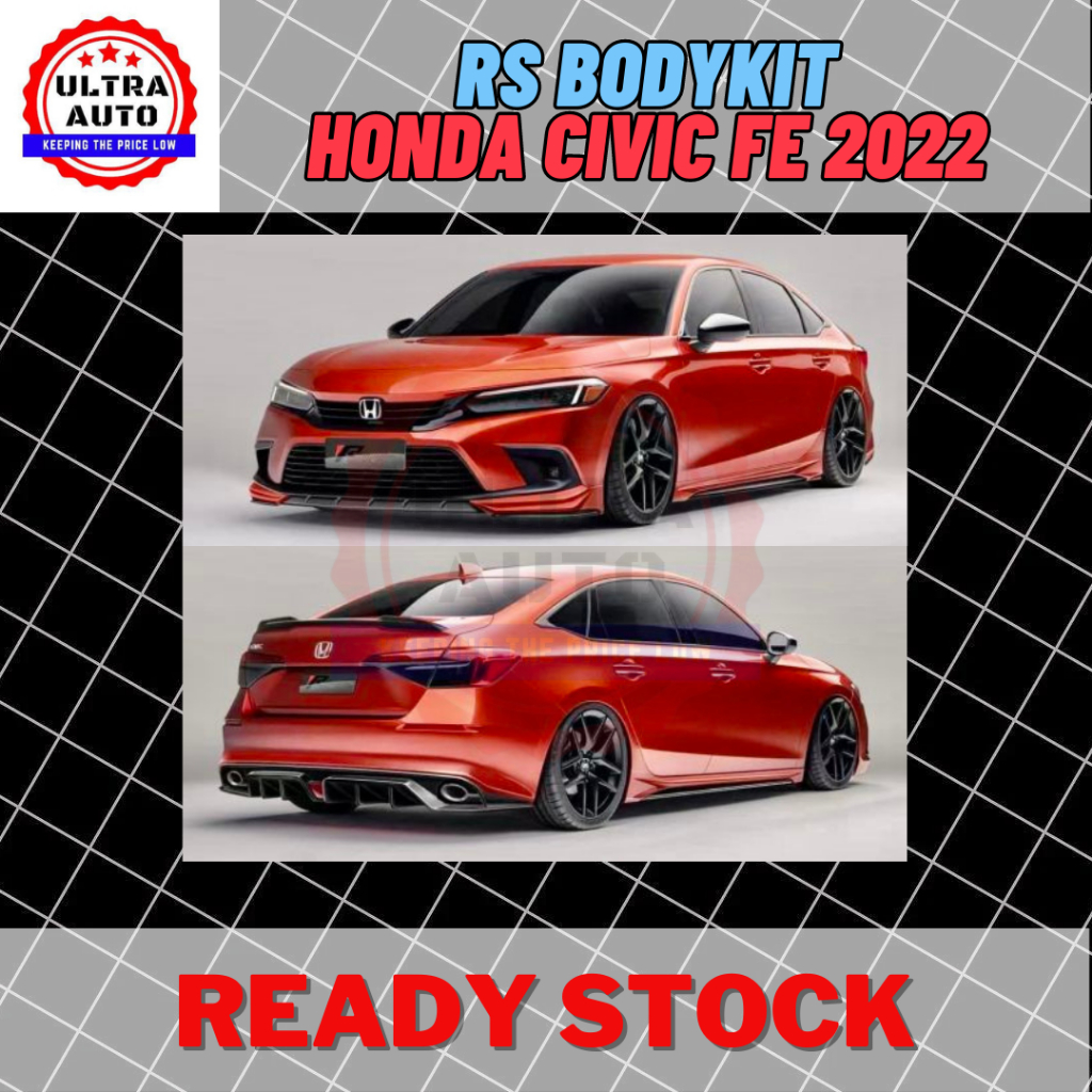 HONDA CIVIC RS FE 2022 FE180 BODYKIT DIFFUSER LIP SIDE SKIRT PP ...