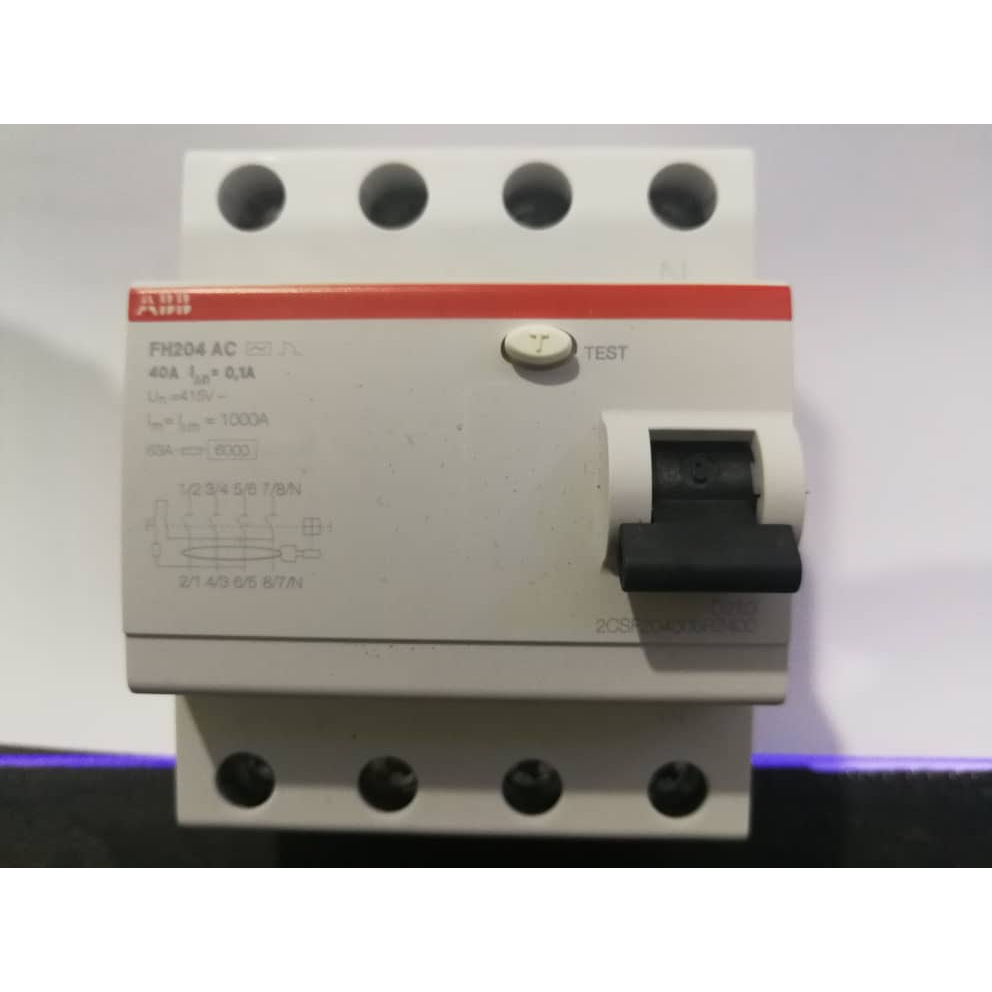 ABB FH204 AC 40A 4P 100mA ELCB RCCB Made in ITALY | Shopee Malaysia