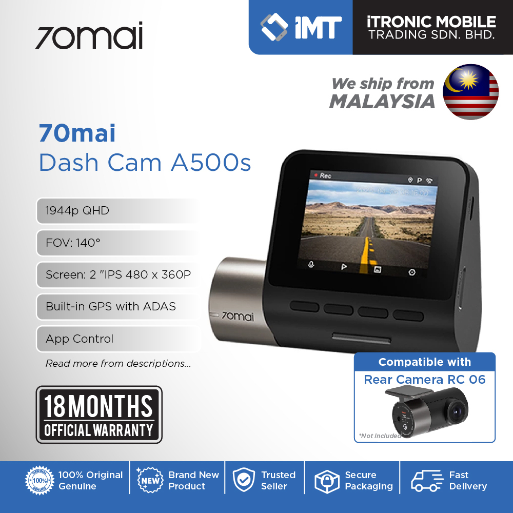 70mai Dash Cam Pro Plus A500S with RC06 (Type C) Rear Camera | Build-in ...