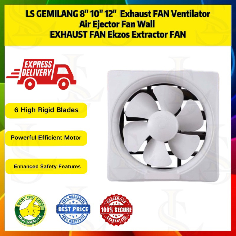 LS GEMILANG 8" 10" 12" Exhaust FAN Ventilator Air Ejector Fan Wall ...