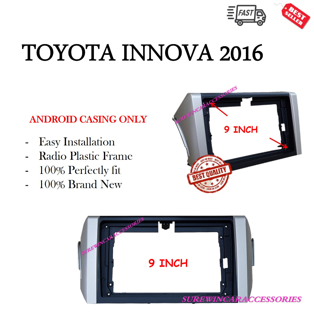 ANDROID PLAYER CASING 9 INCH FOR TOYOTA INNOVA 2016 - 2020 | Shopee ...